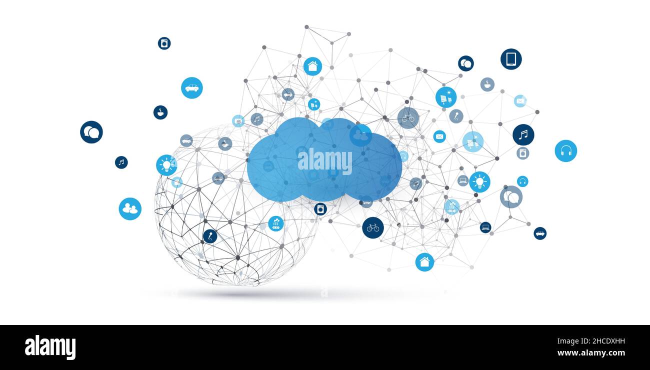 Cloud Computing Design Concept - Digital Connections, Technology ...