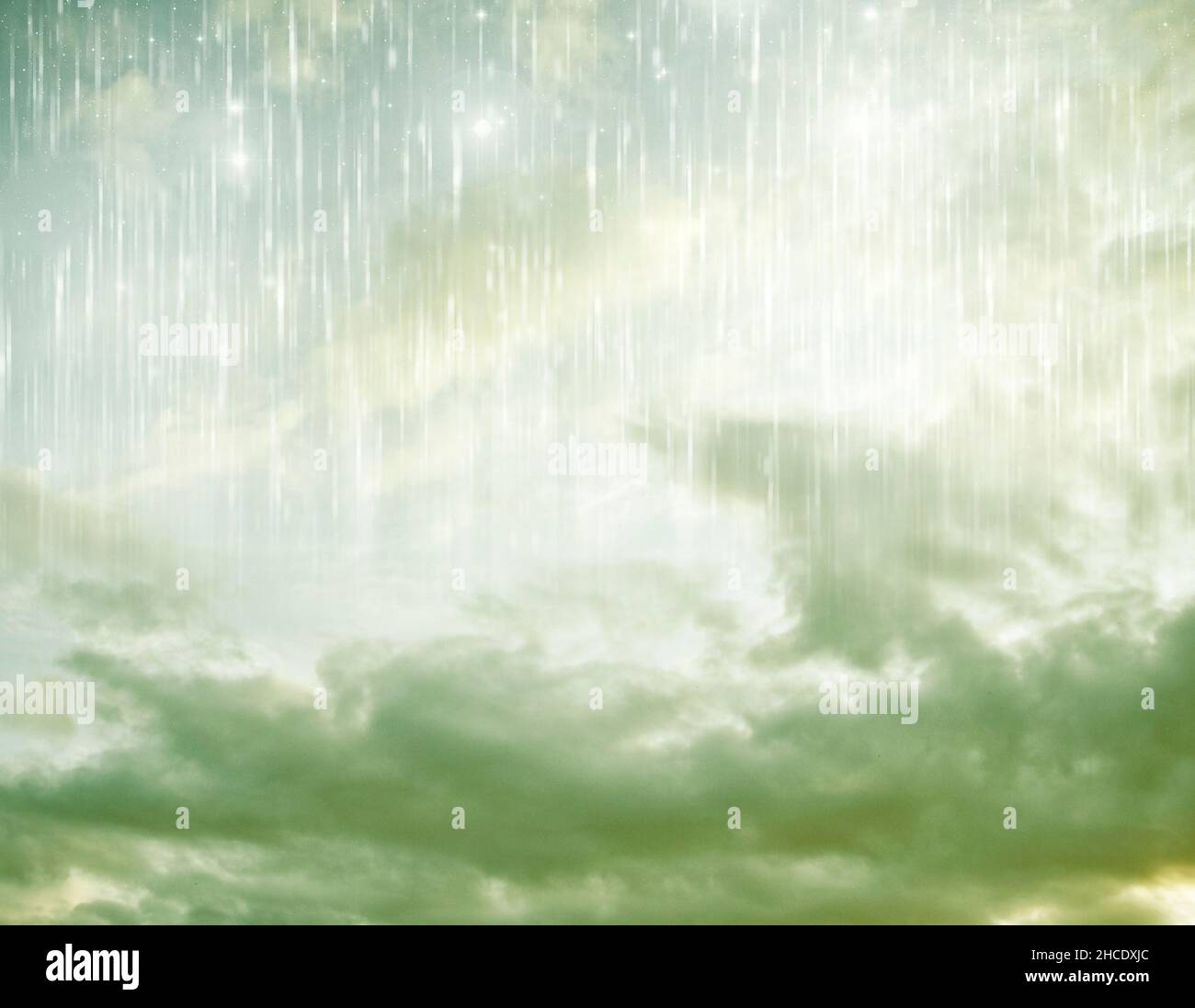 bright background sky with clouds and raining lights Stock Photo - Alamy