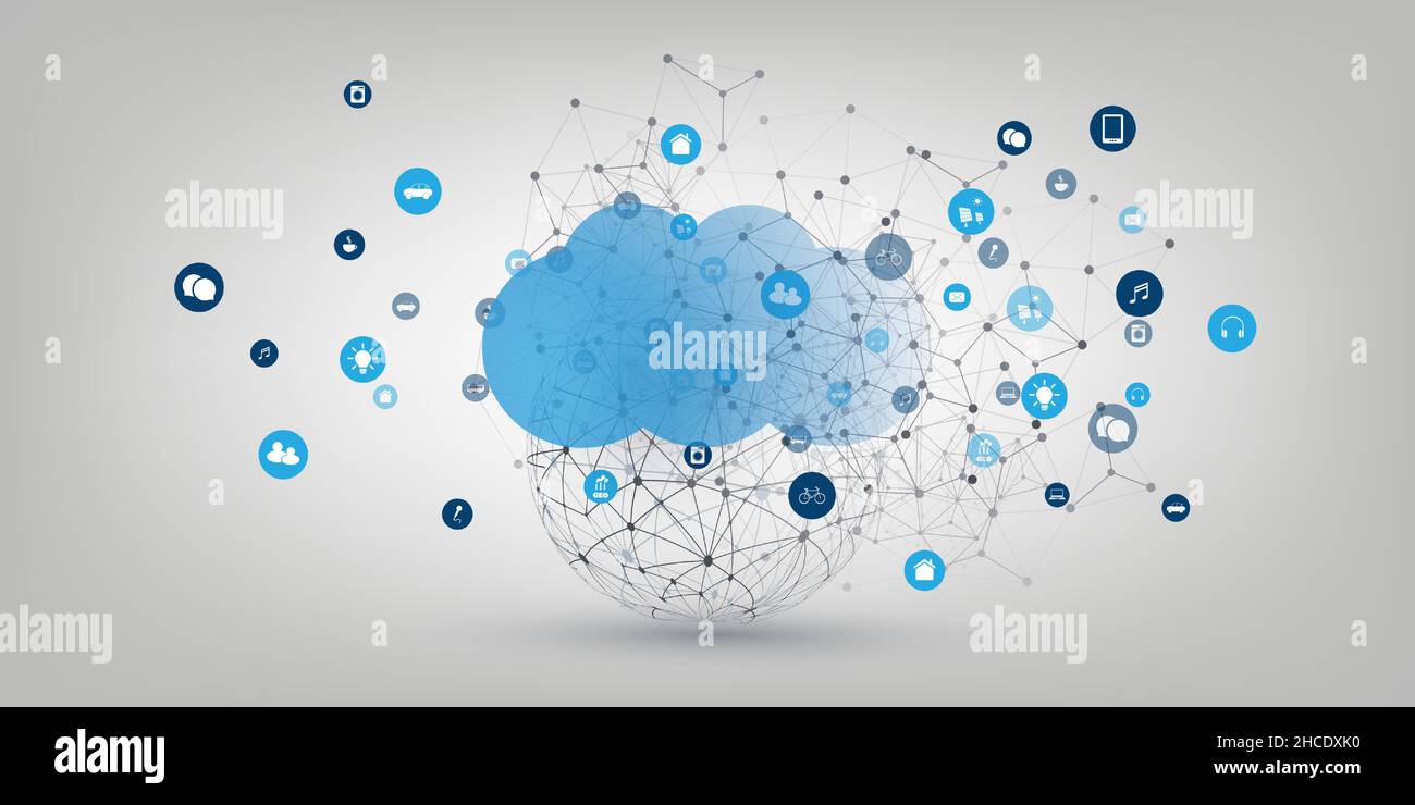 Cloud Computing Design Concept - Digital Connections, Technology ...