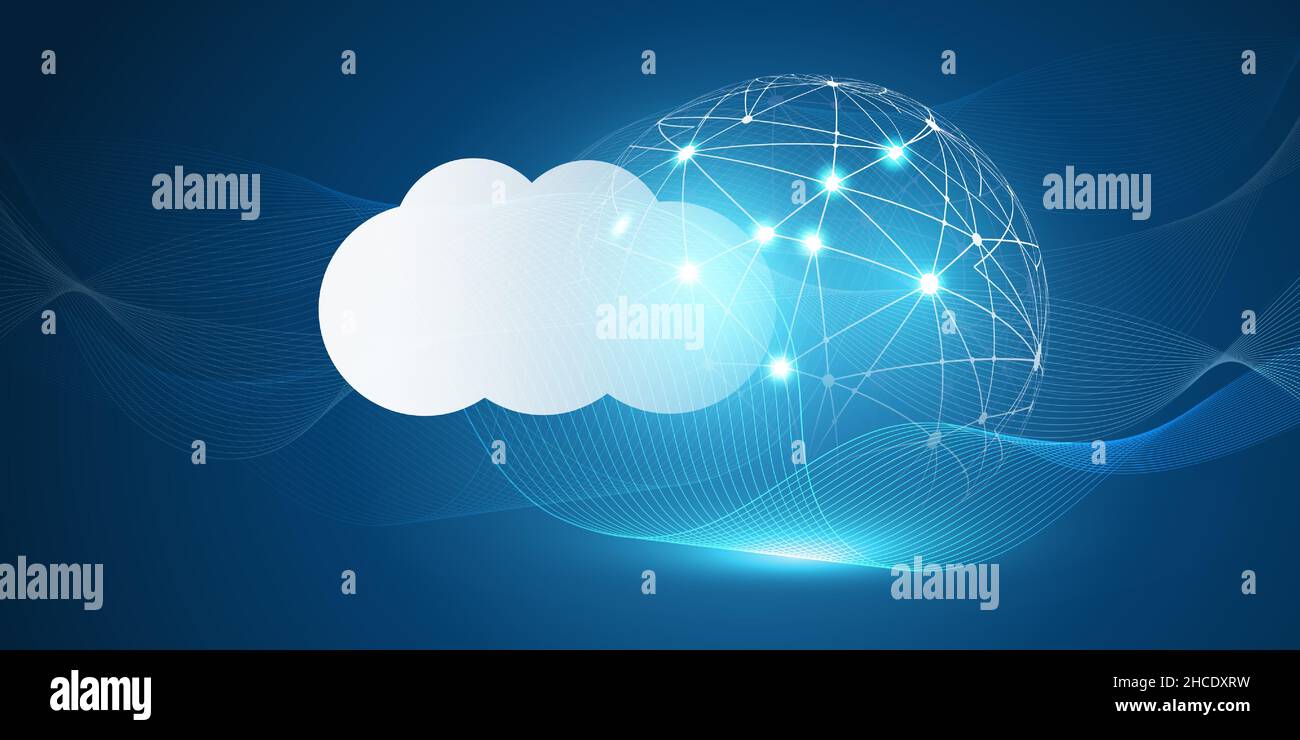 Futuristic Cloud Computing Design Concept - Digital Connections, Technology Background with ...