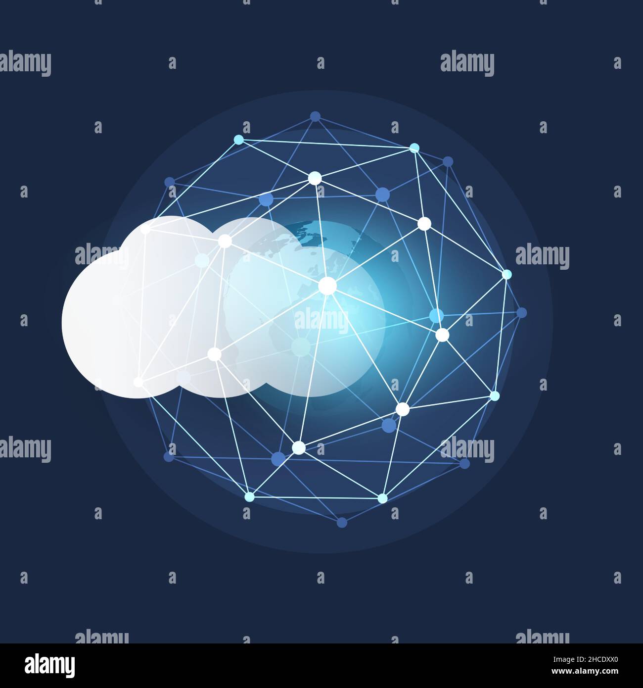 Futuristic Cloud Computing Design Concept - Digital Connections, Technology Background with ...
