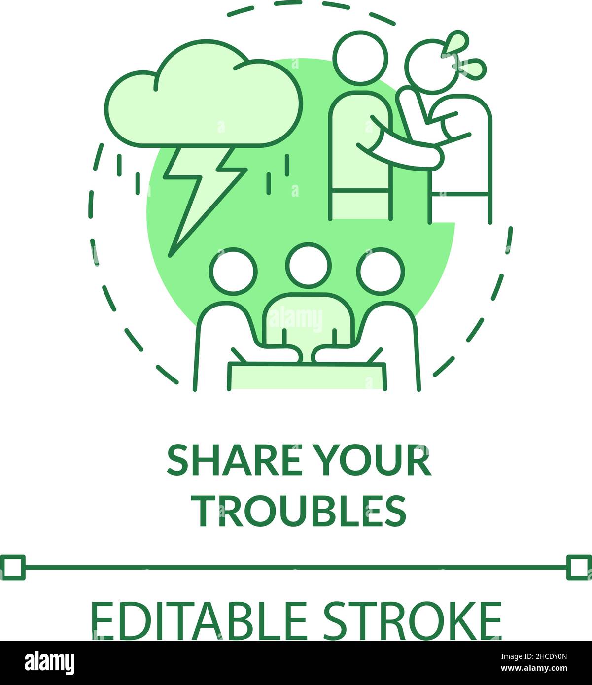 Share your troubles green concept icon Stock Vector Image & Art - Alamy