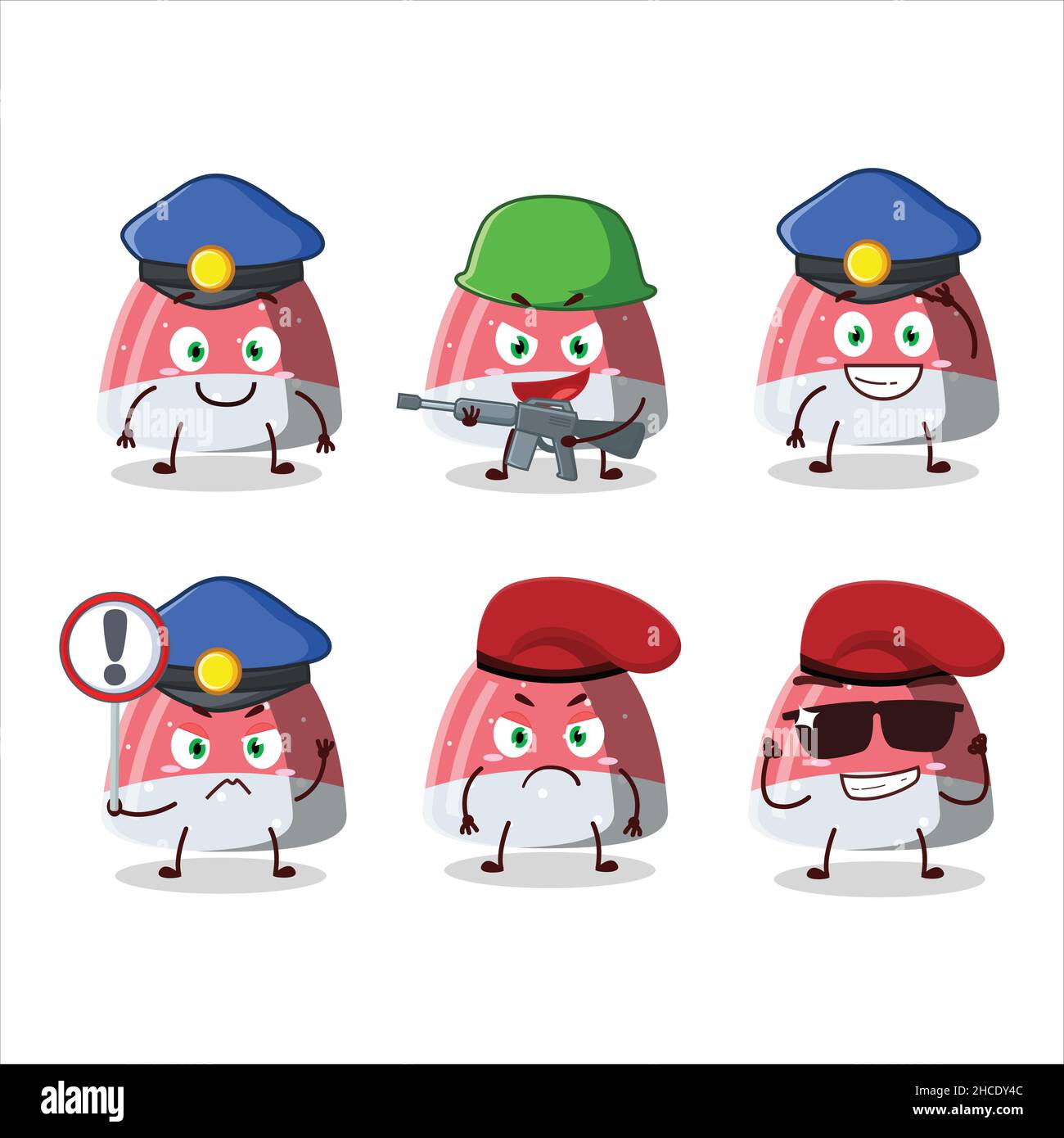 A dedicated Police officer of pufflettes gummy candy mascot design ...