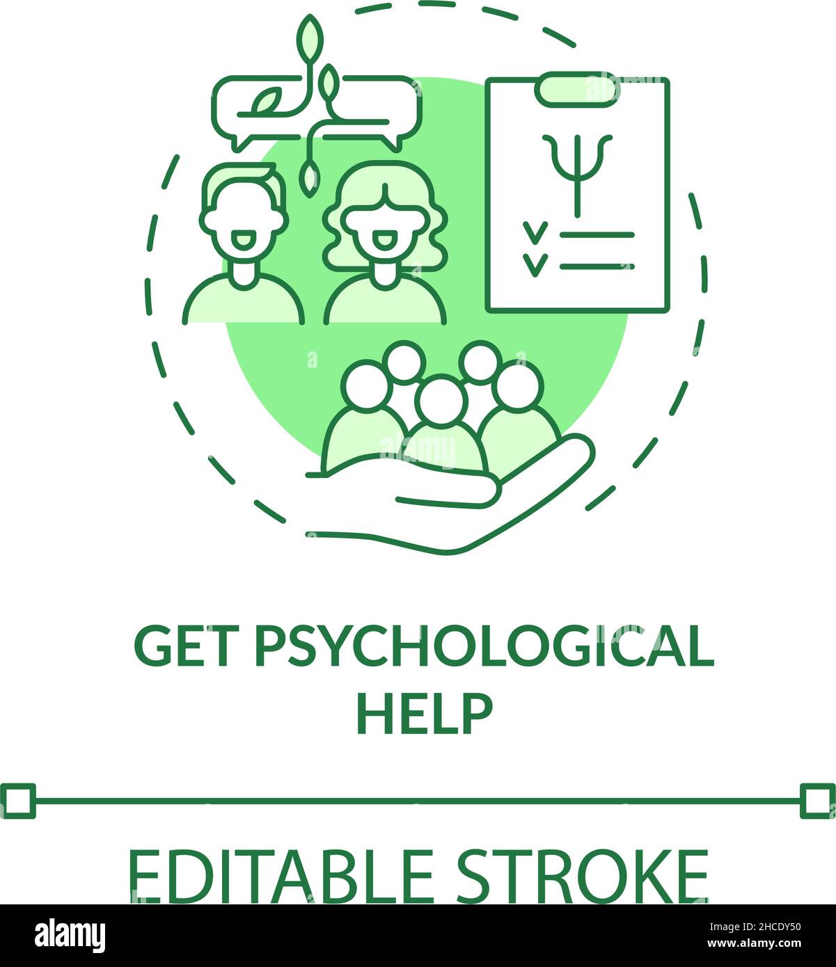 Get psychological help green concept icon Stock Vector Image & Art - Alamy