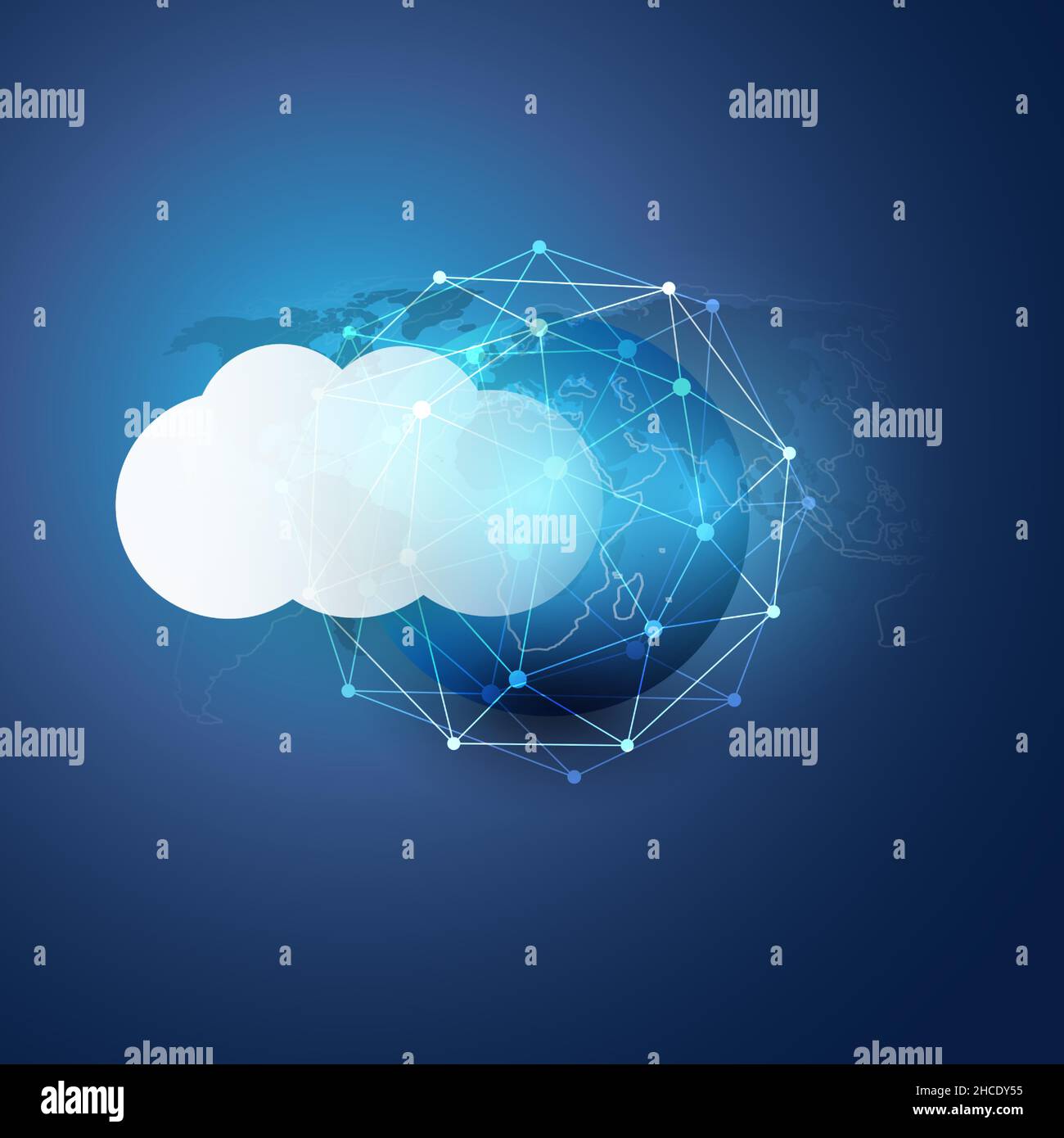 Futuristic Cloud Computing Design Concept - Digital Connections, Technology Background with ...