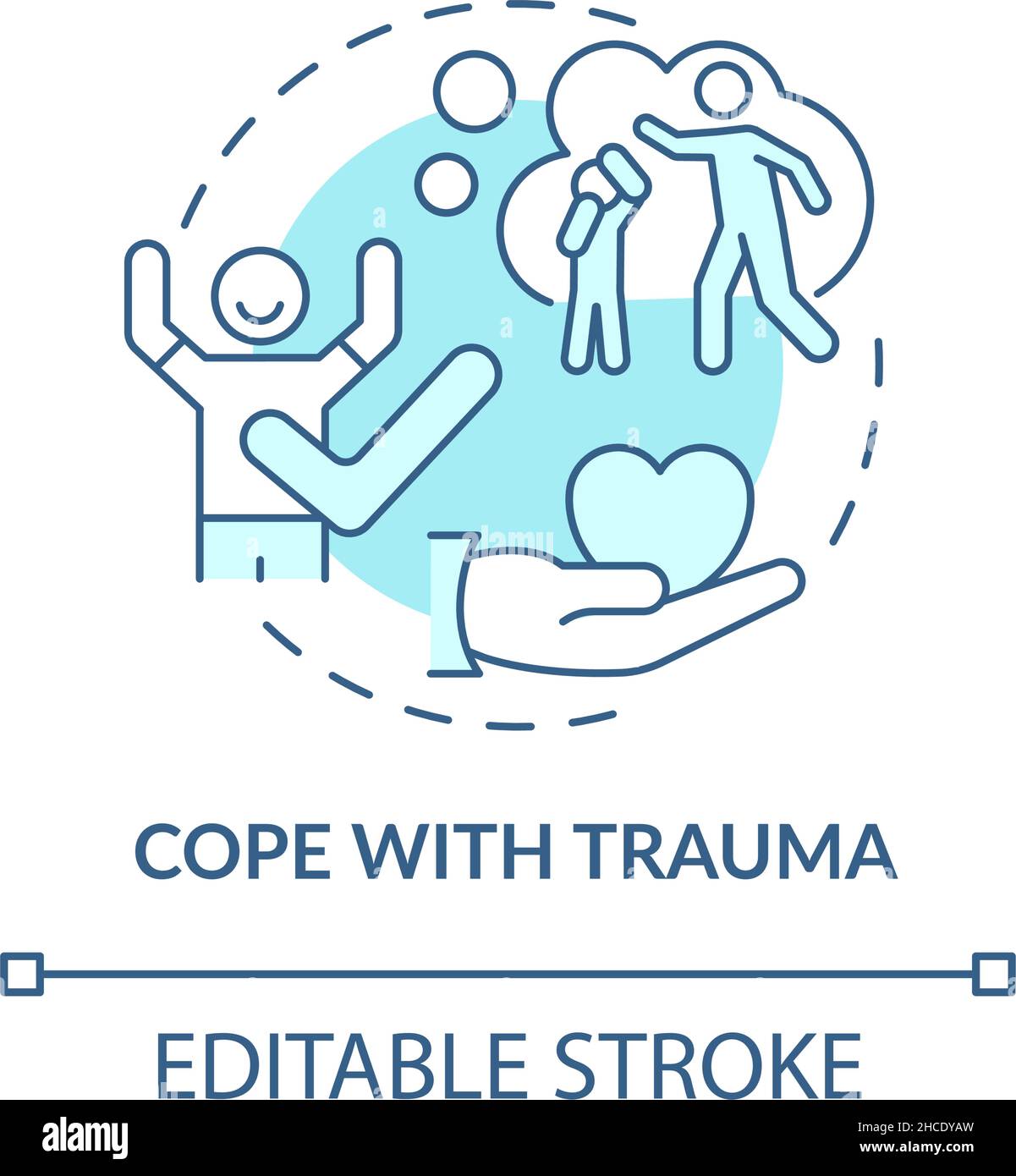 Cope with trauma turquoise concept icon Stock Vector Image & Art - Alamy