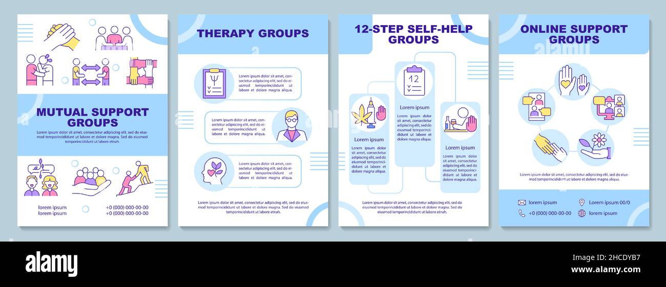 Support groups types brochure template Stock Vector Image & Art - Alamy
