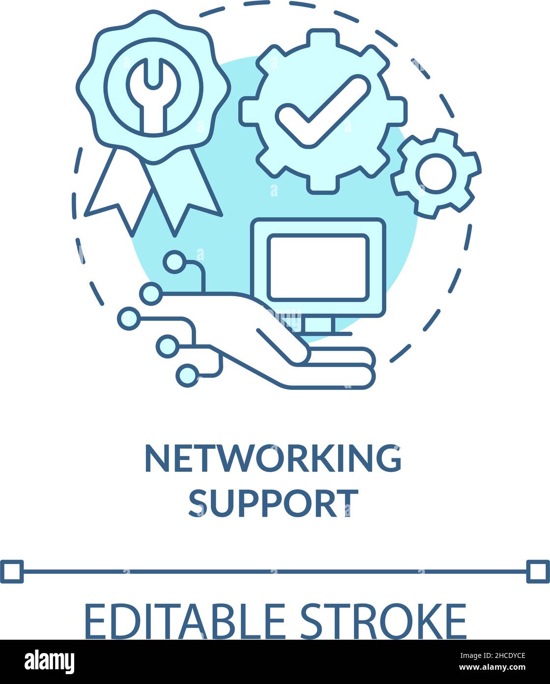 Networking support turquoise concept icon Stock Vector Image & Art - Alamy