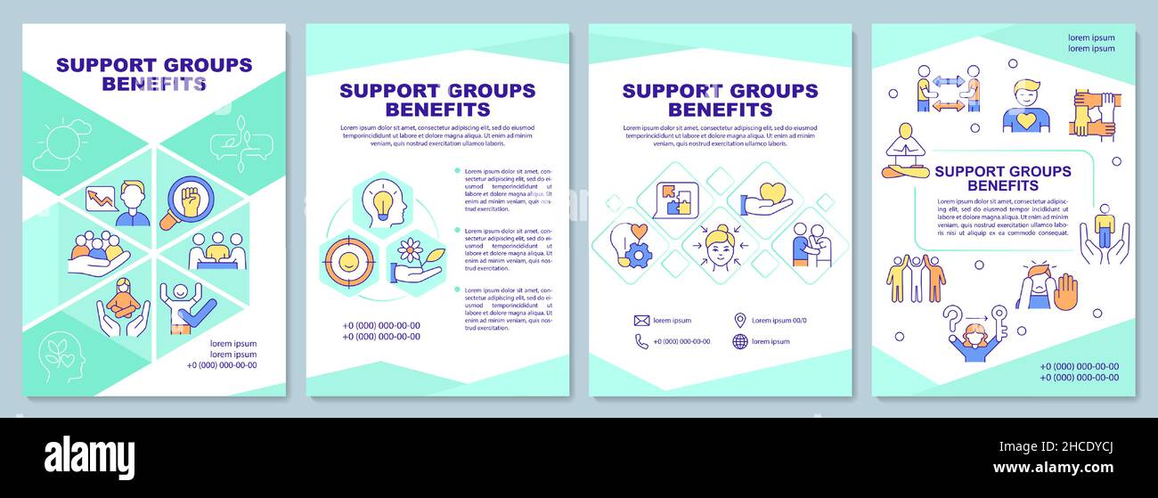 Support groups benefits brochure template Stock Vector Image & Art - Alamy