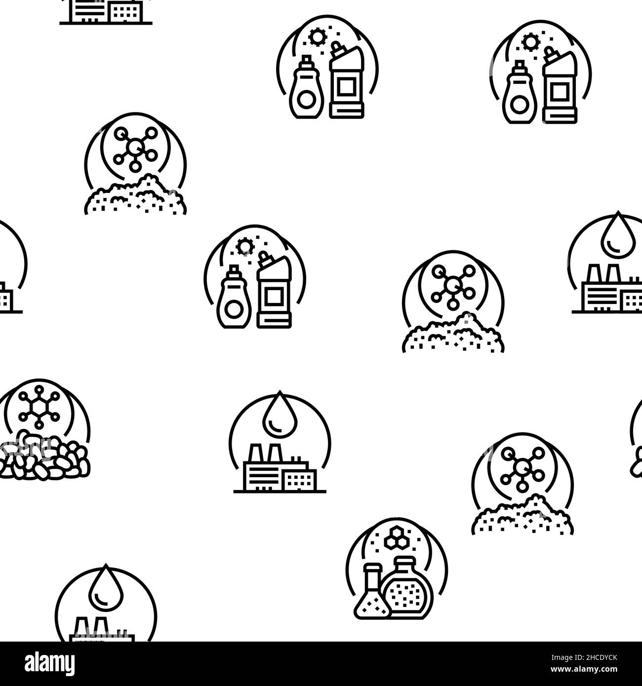 Chemical Industry Production Vector Seamless Pattern Stock Vector Image ...