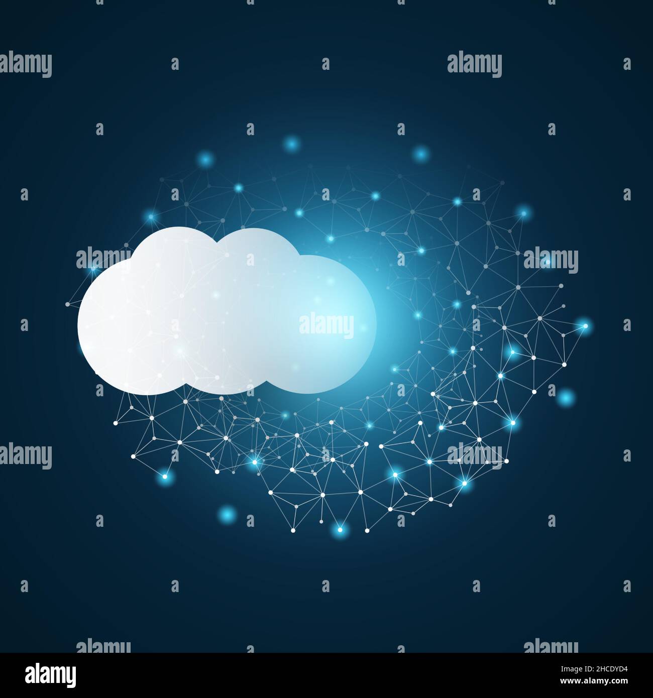 Futuristic Cloud Computing Design Concept - Digital Connections, Technology Background with ...