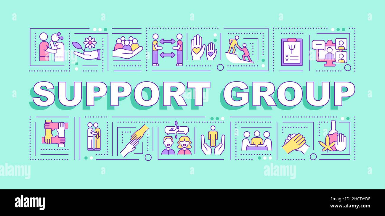 Support group word concepts mint banner Stock Vector Image & Art - Alamy