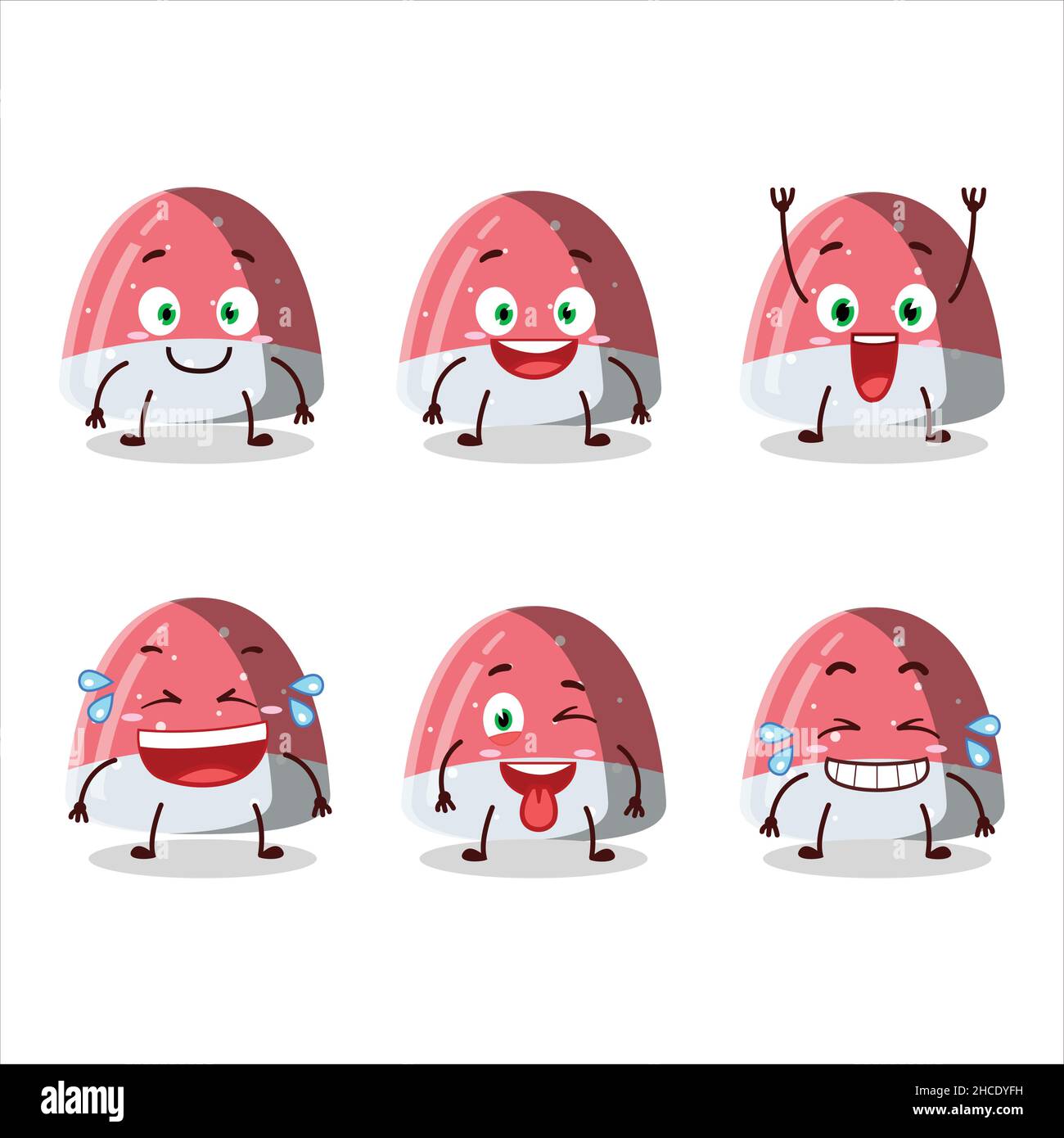 Cartoon character of pufflettes gummy candy with smile expression ...