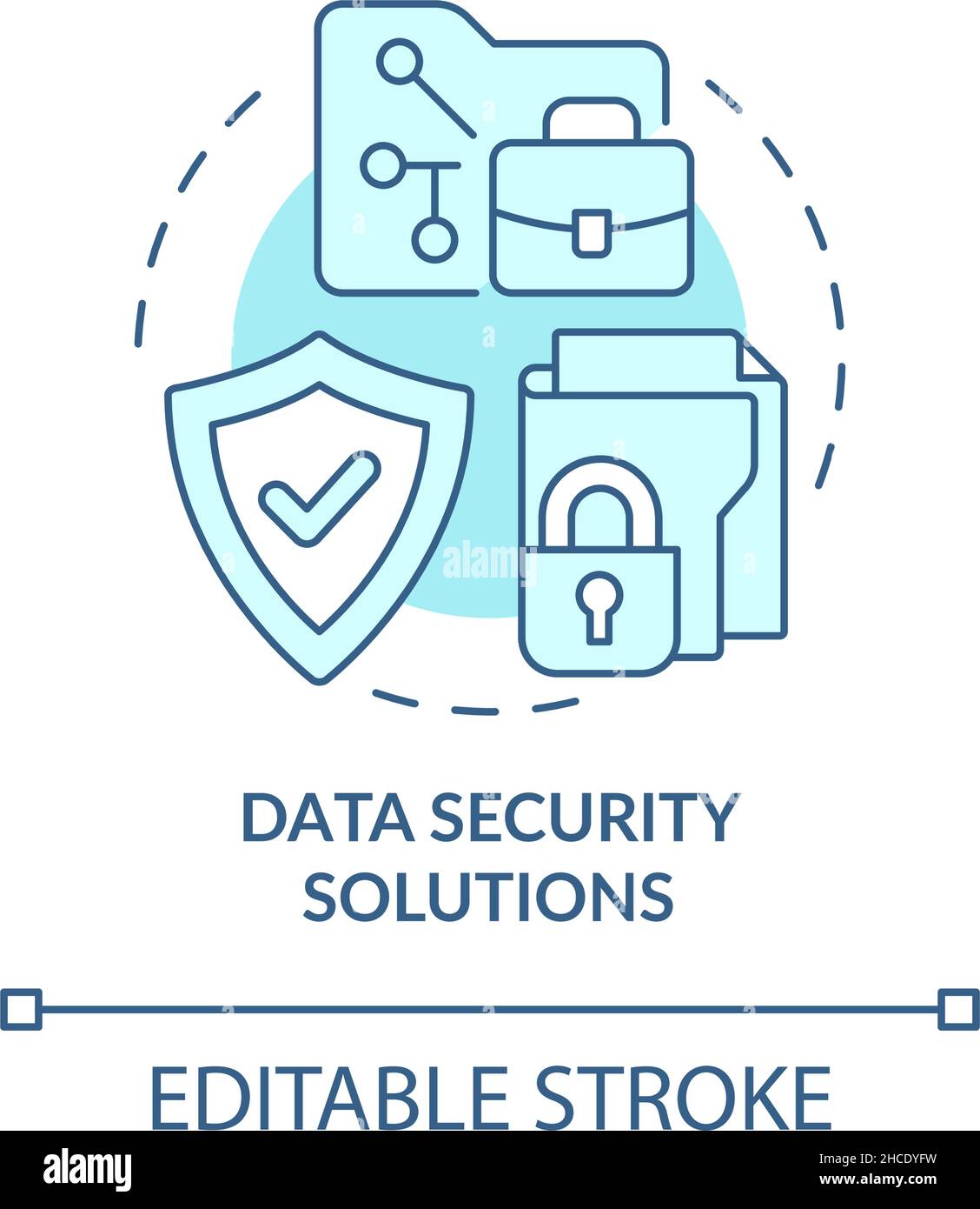 Data security solutions turquoise concept icon Stock Vector Image & Art ...