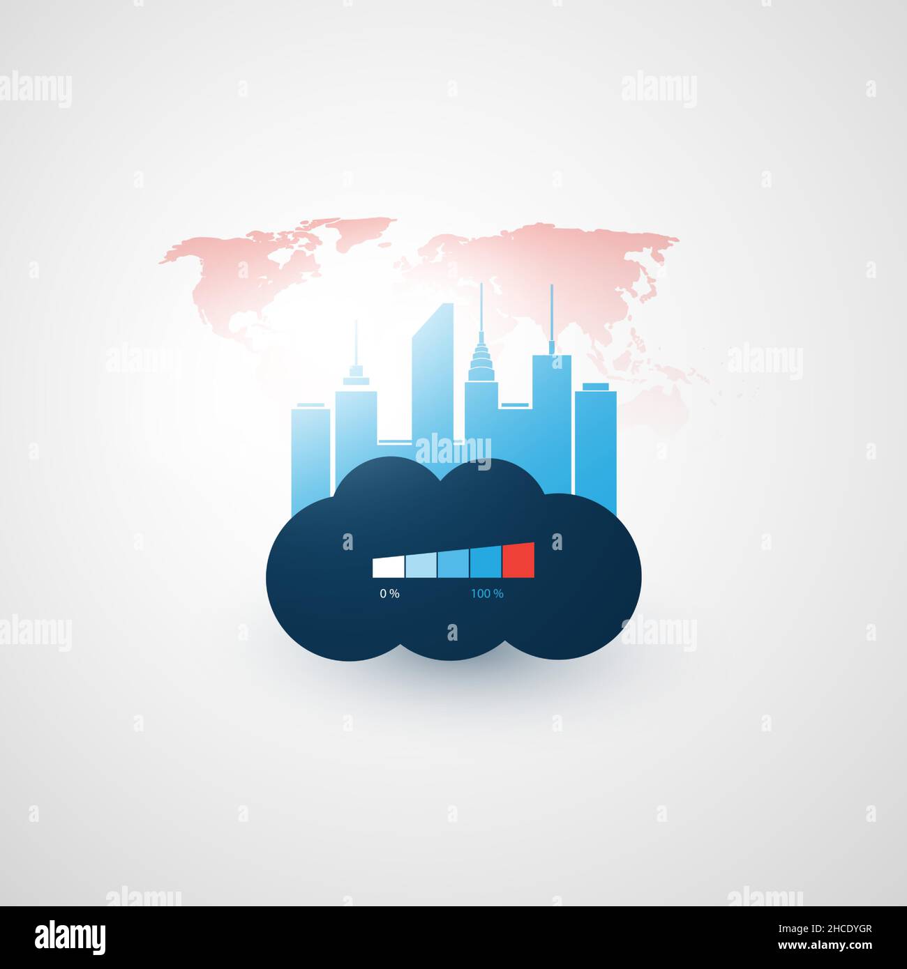 Smart City, Cloud Computing Technology Design Concept with Cityscape ...
