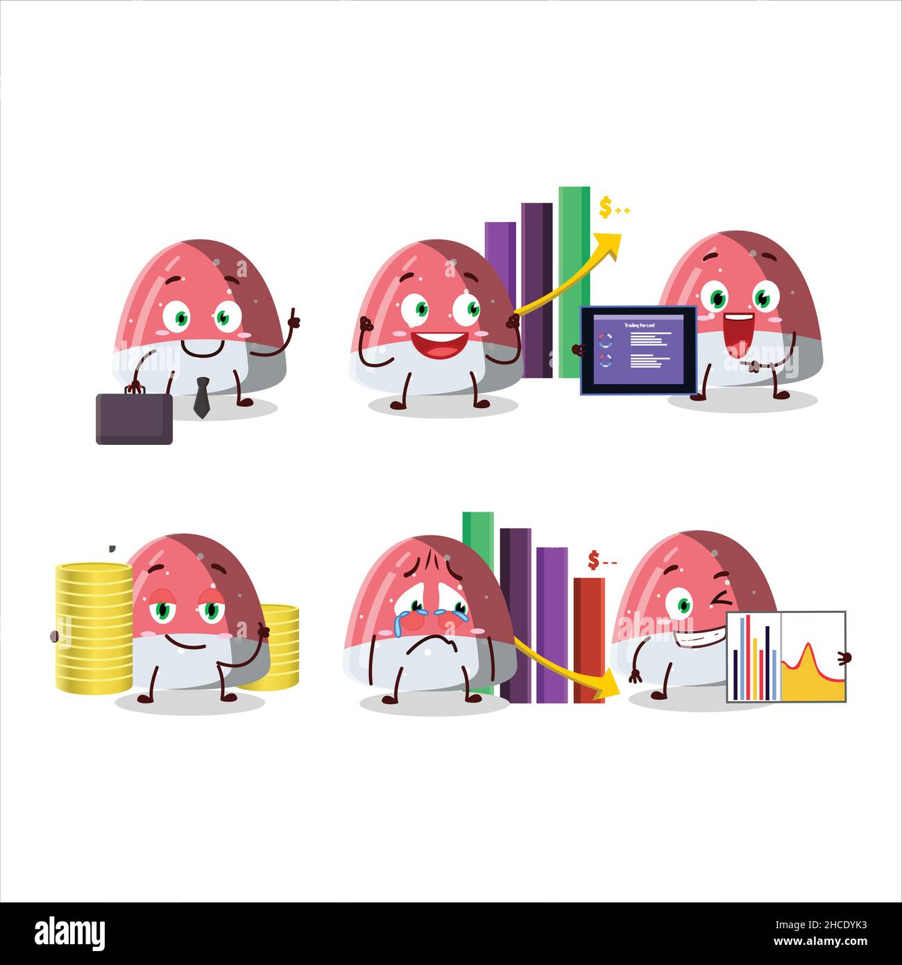 Pufflettes gummy candy character designs as a trader investment mascot ...