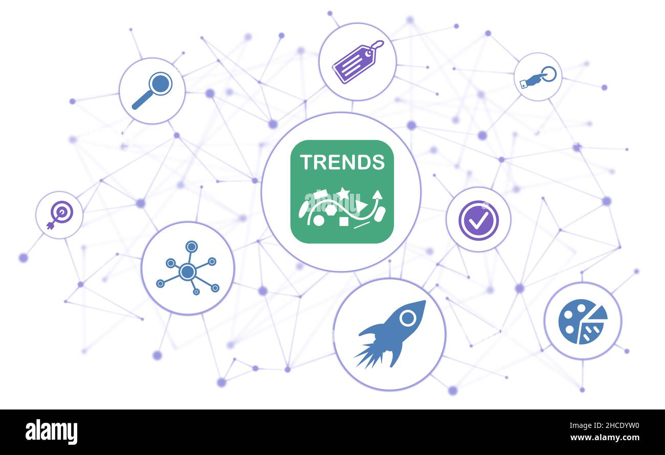 Concept of trends with connected icons Stock Photo - Alamy