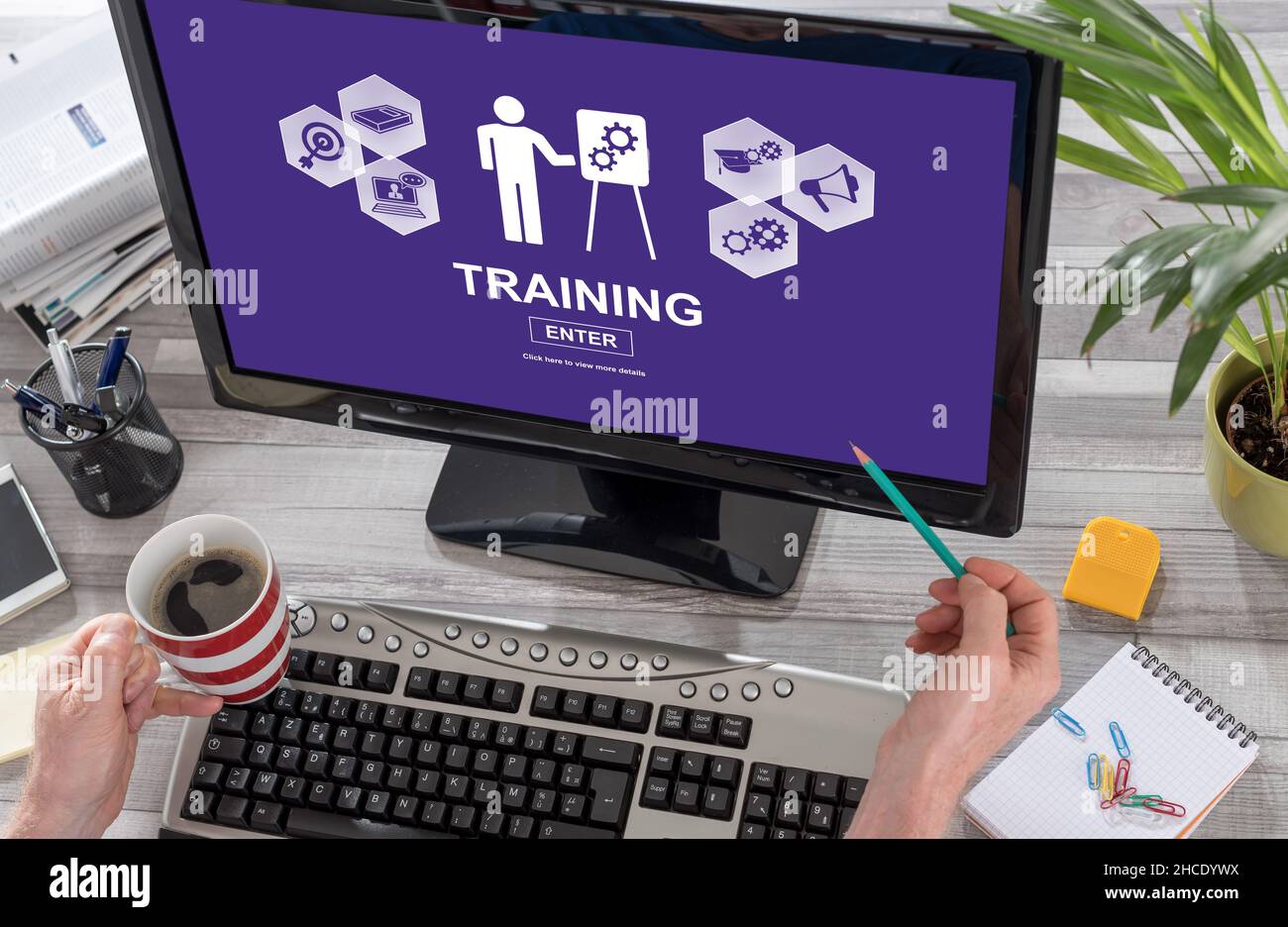 Training concept on a computer screen Stock Photo - Alamy