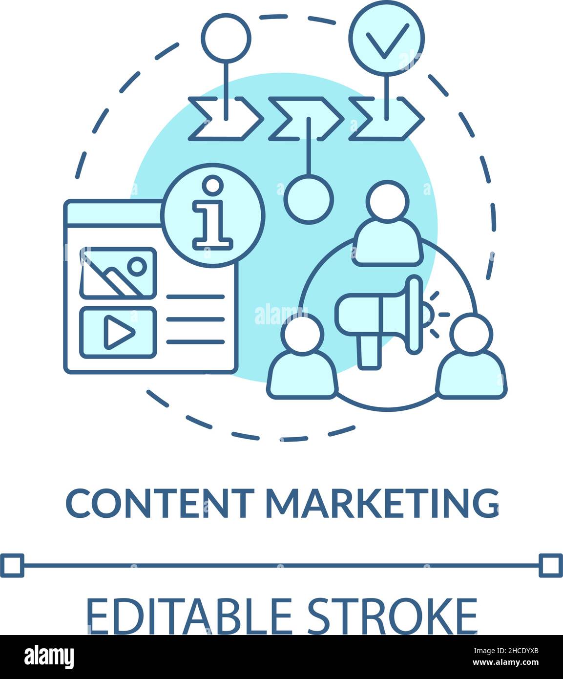 Content marketing turquoise concept icon Stock Vector Image & Art - Alamy