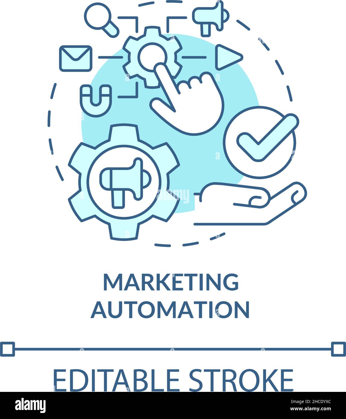 Marketing automation turquoise concept icon Stock Vector Image & Art ...