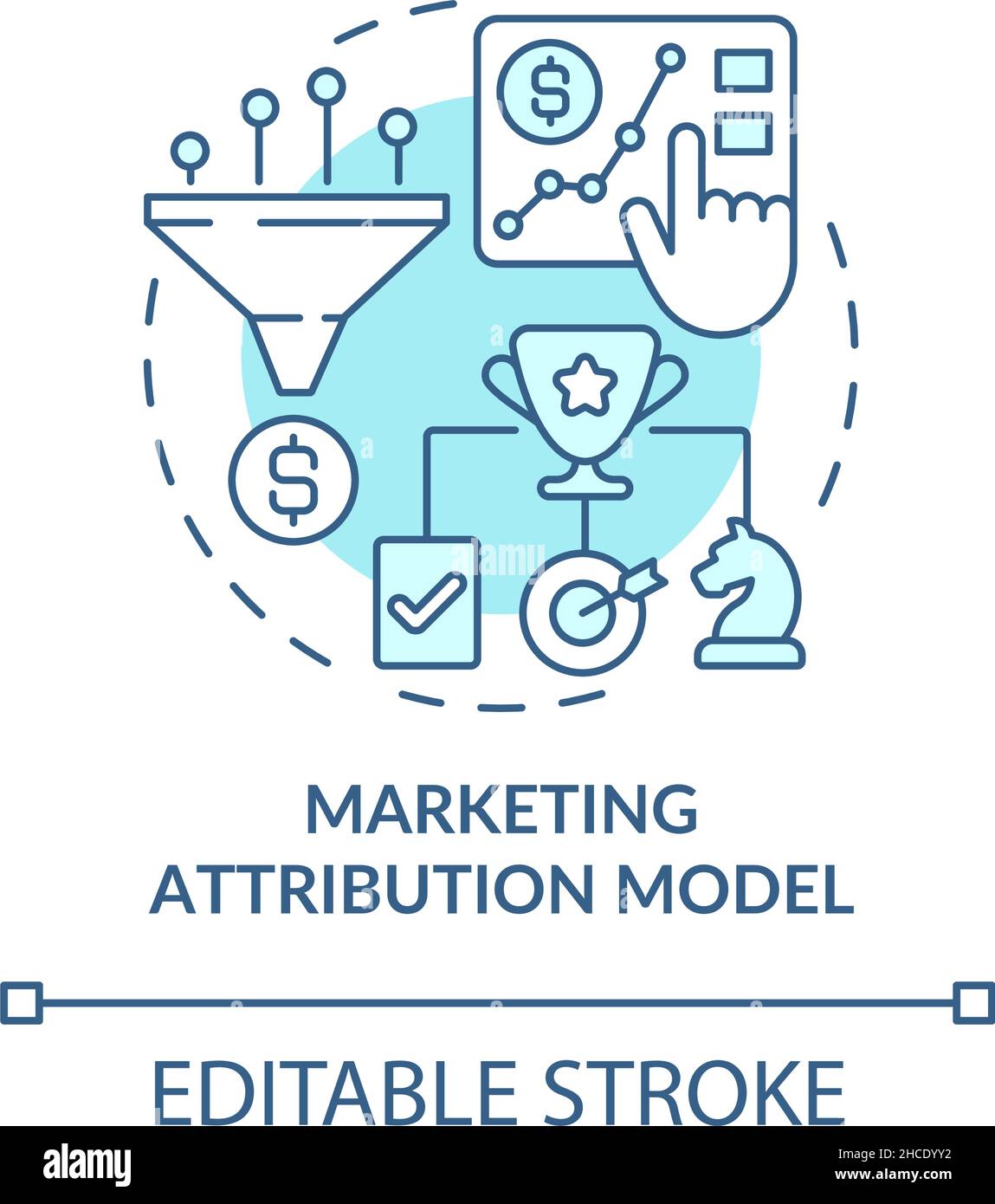 Marketing attribution model turquoise concept icon Stock Vector Image ...