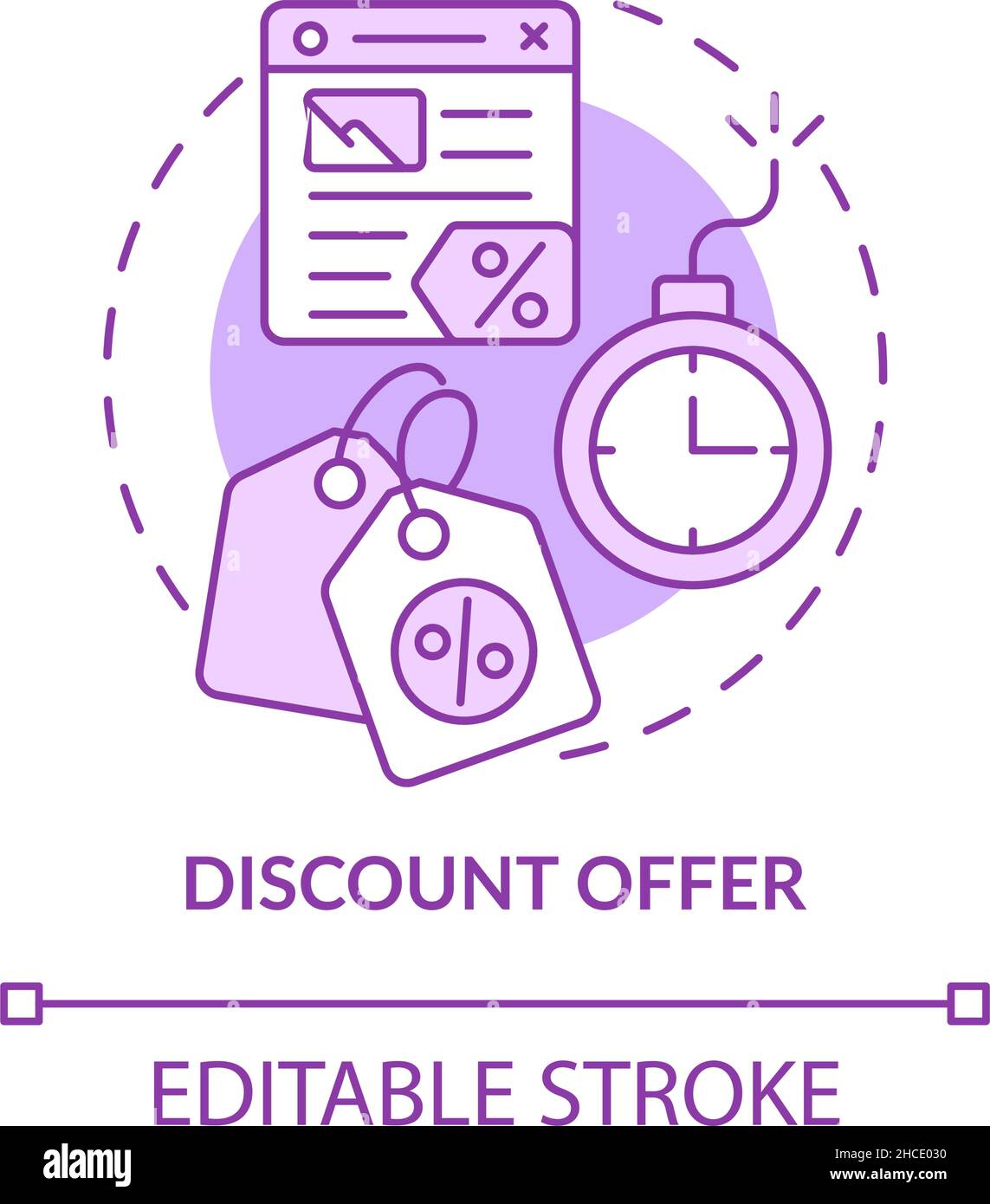 Discount offer purple concept icon Stock Vector Image & Art - Alamy