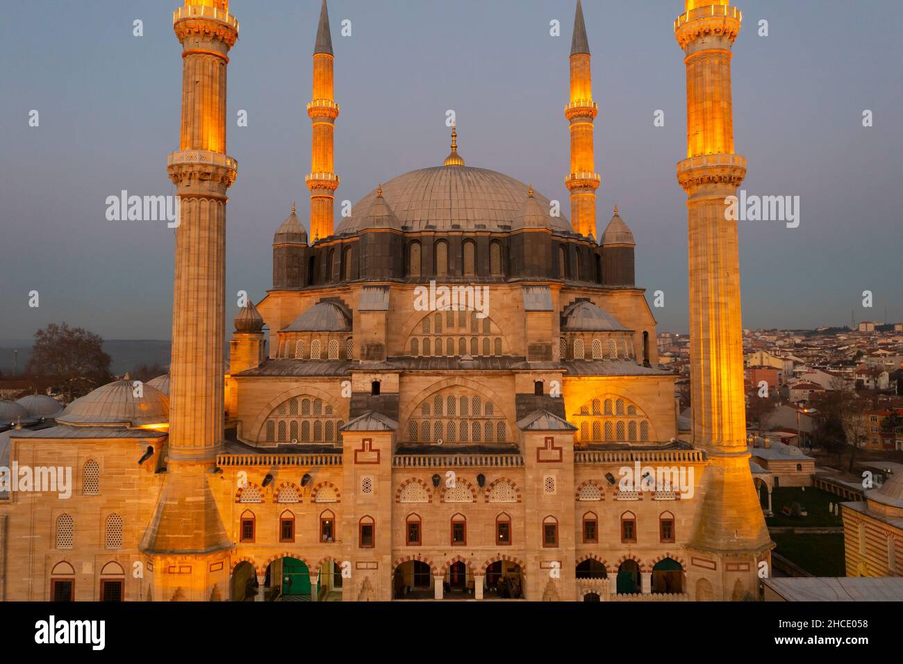 Selimiye Mosque exterior view in Edirne City of Turkey. Edirne was ...