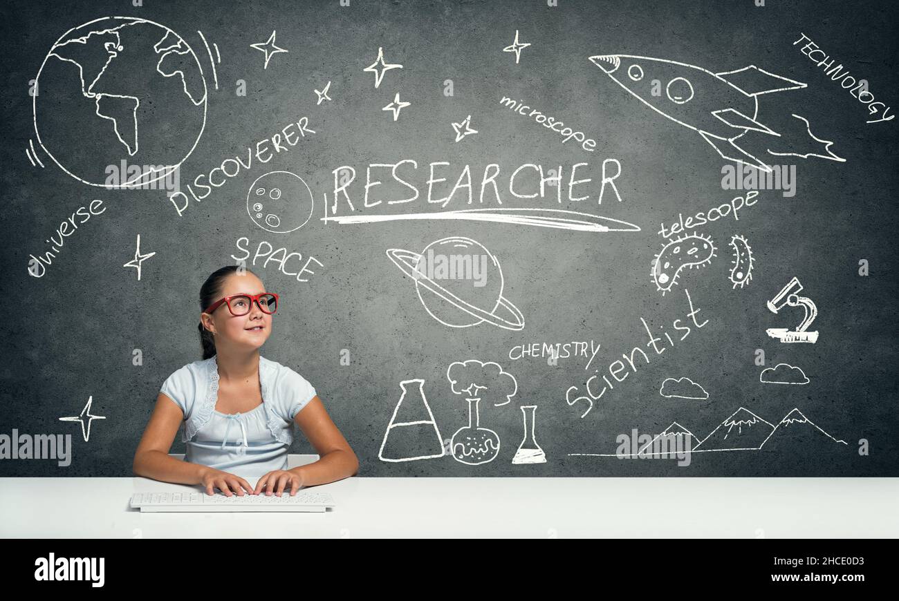 Little school genius Stock Photo - Alamy