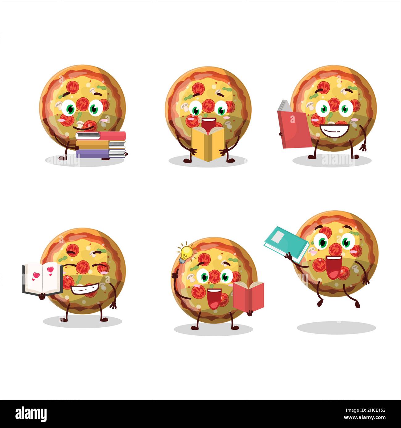 A picture of pizza gummy candy cartoon character concept reading an ...