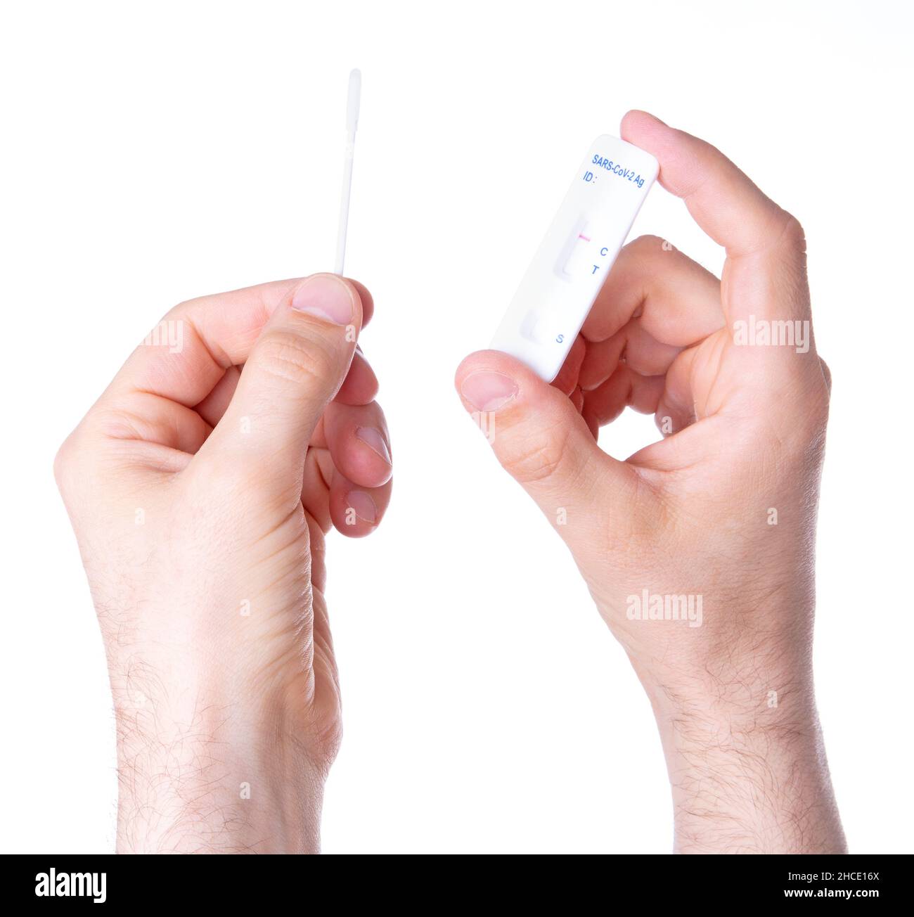 Rapid covid-19 strip test isolated on white - Negative tested Stock ...