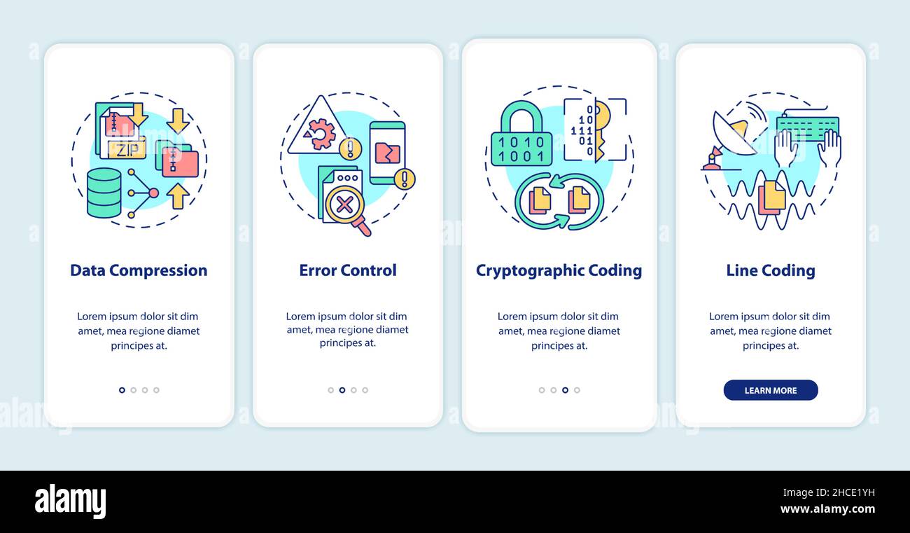 Types Of Coding Onboarding Mobile App Screen Stock Vector Image And Art 0730