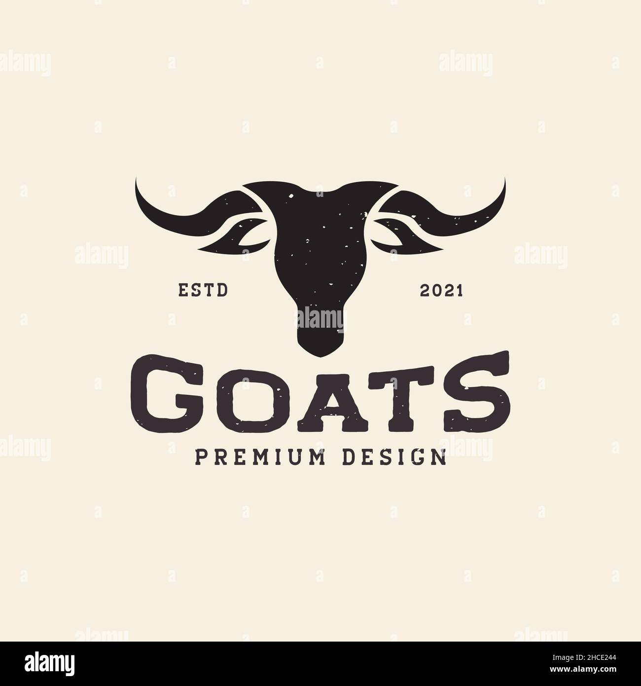 vintage head goat black logo design vector graphic symbol icon sign ...