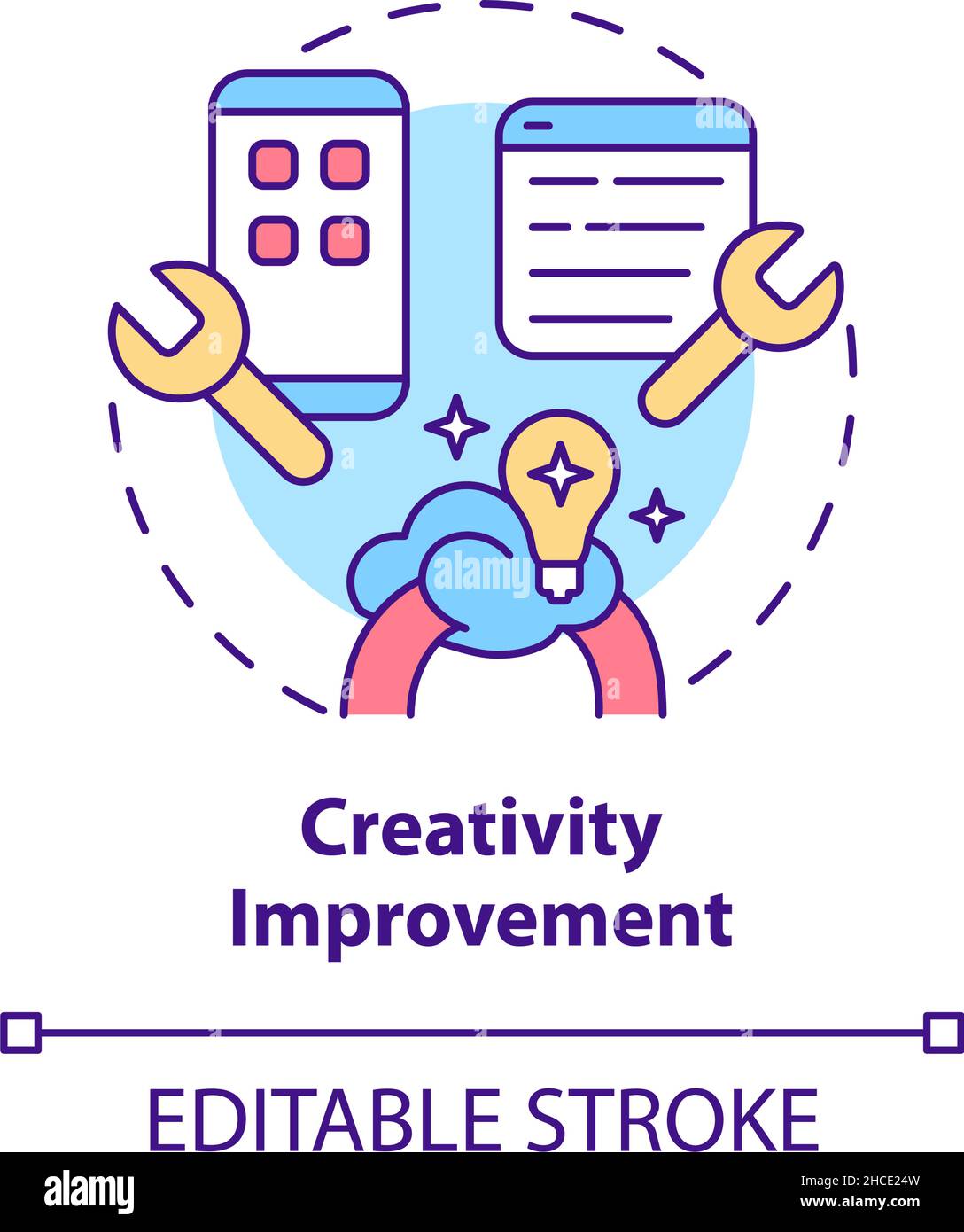 Creativity improvement concept icon Stock Vector Image & Art - Alamy