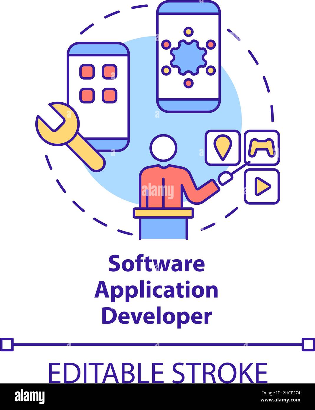 Software developer concept circle hi-res stock photography and images - Alamy
