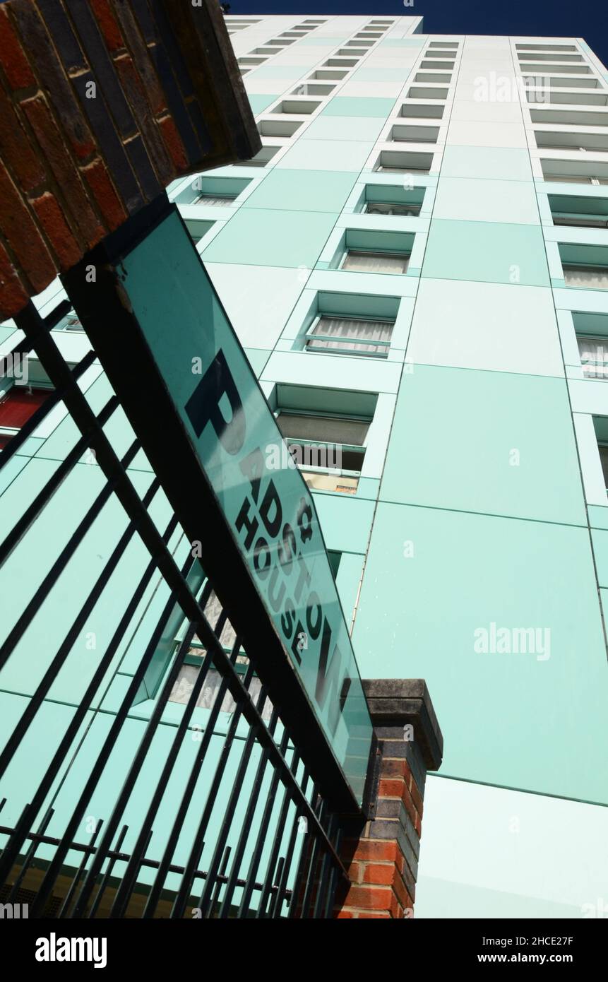 1960s residential tower block cladded with flammable cladding, post ...