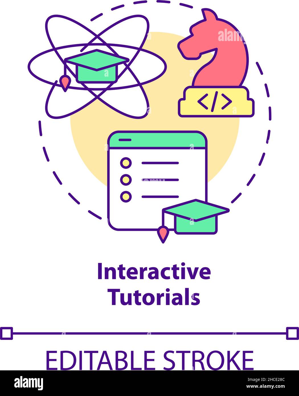 Interactive tutorials concept icon Stock Vector Image & Art - Alamy