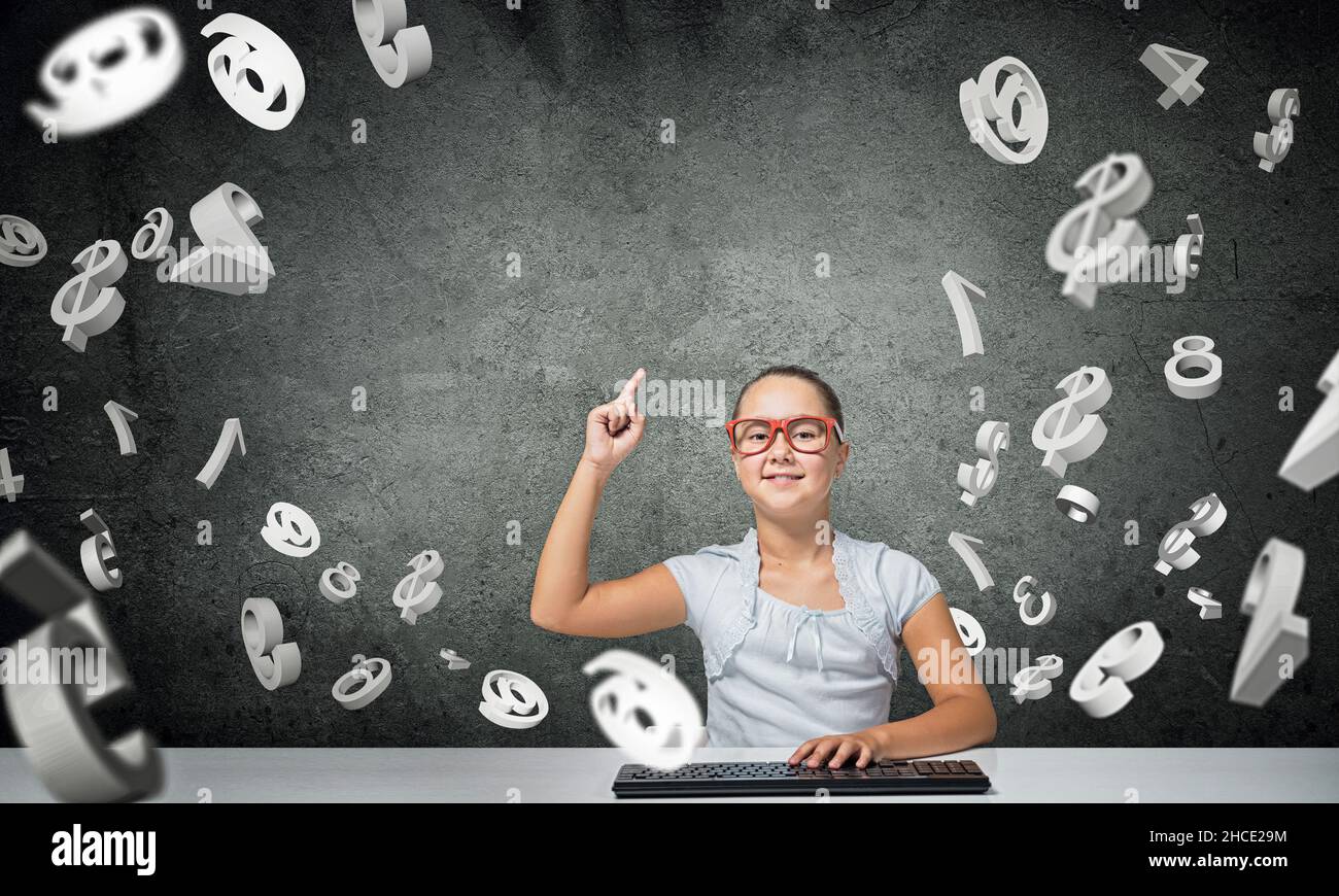 Little school genius Stock Photo - Alamy