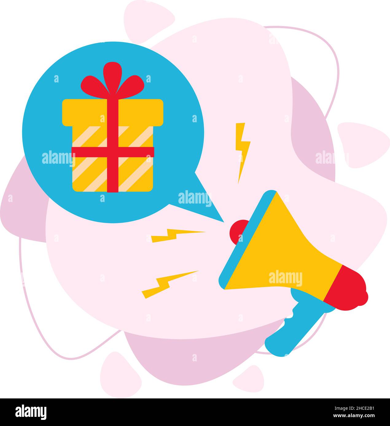 You win a gift. Vector illustration in a flat style Stock Vector Image ...