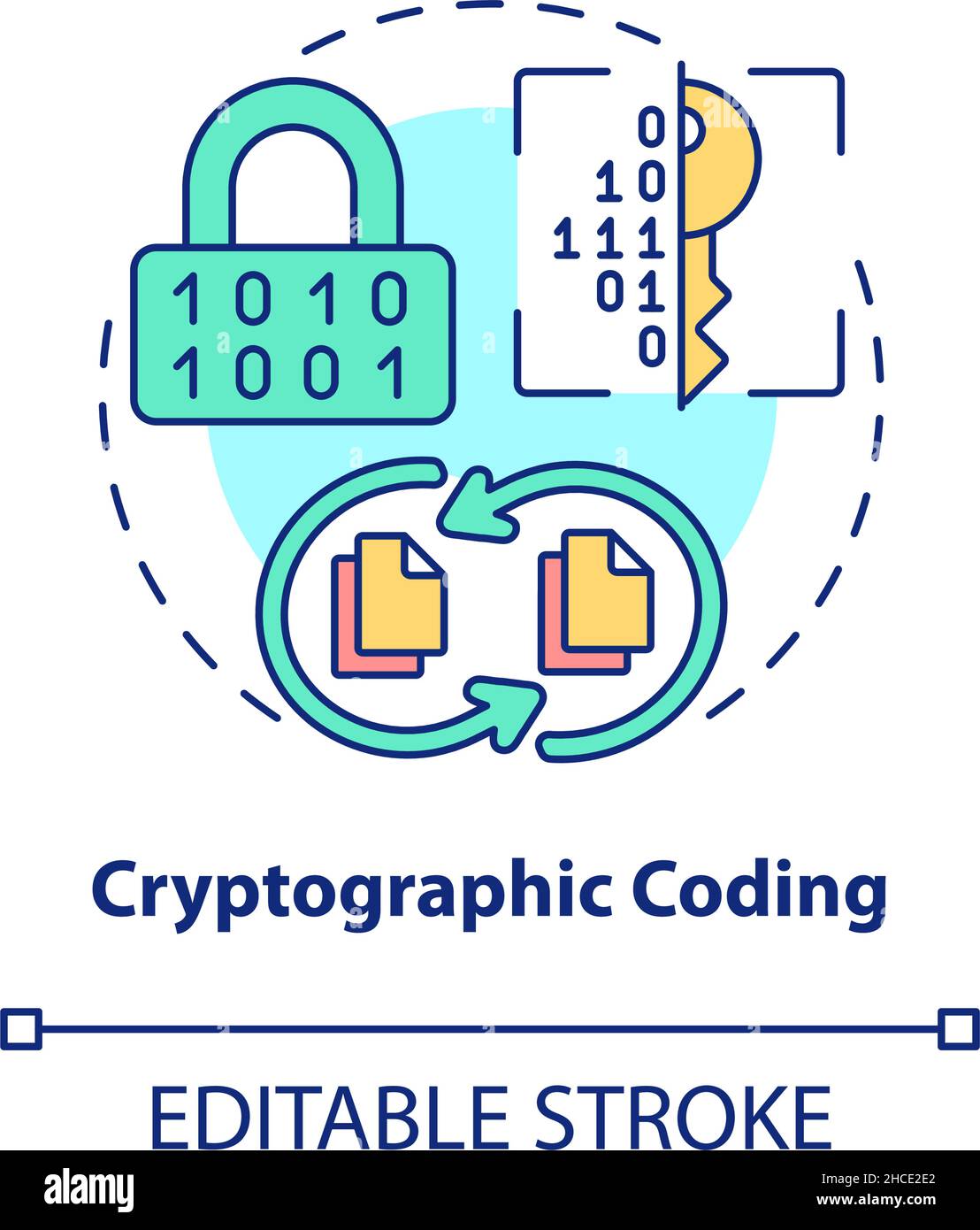 Cryptographic coding concept icon Stock Vector Image & Art - Alamy