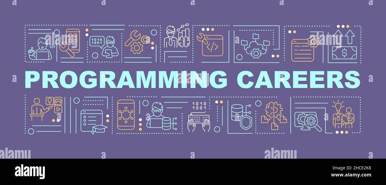Programming career word concepts purple banner Stock Vector Image & Art ...