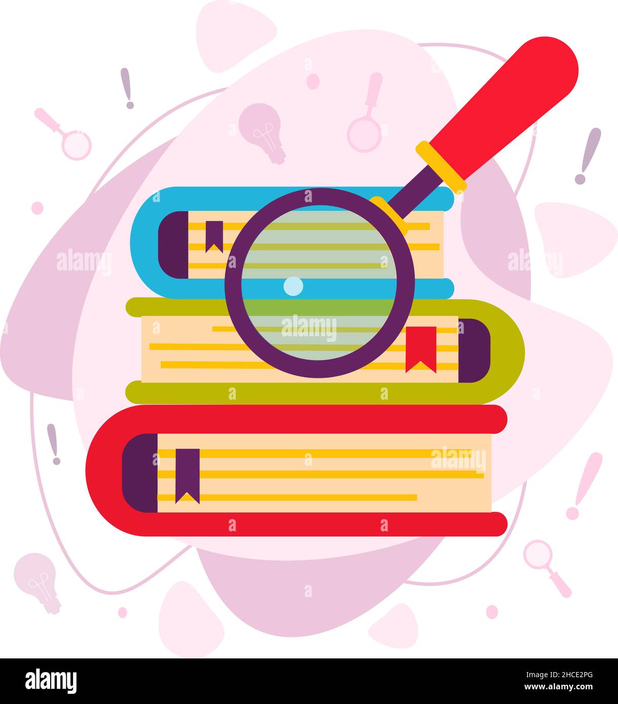 Magnifying glass stack of books hi-res stock photography and images - Alamy