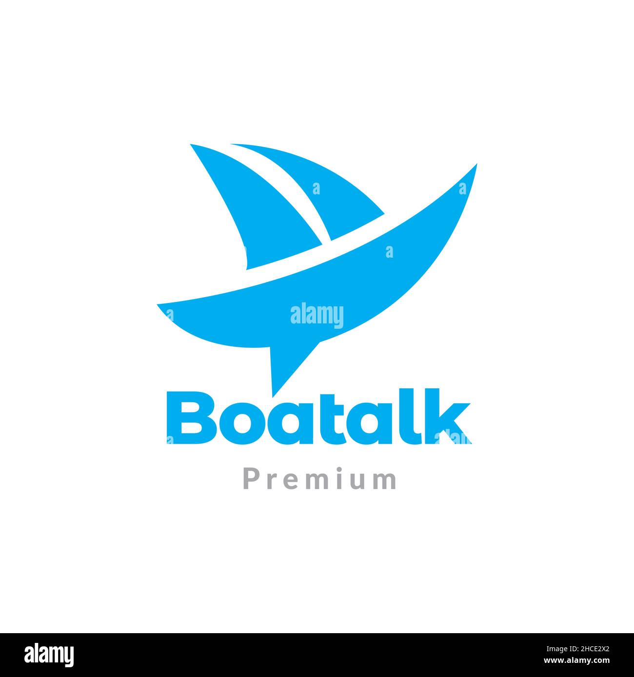 boat with chat talk logo design vector graphic symbol icon sign ...