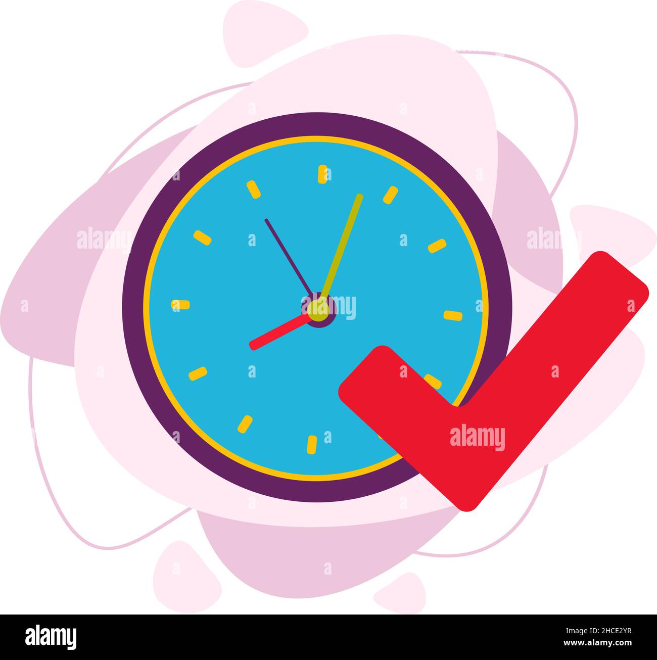 Vector clock icon isolated with a tick Stock Vector Image & Art - Alamy