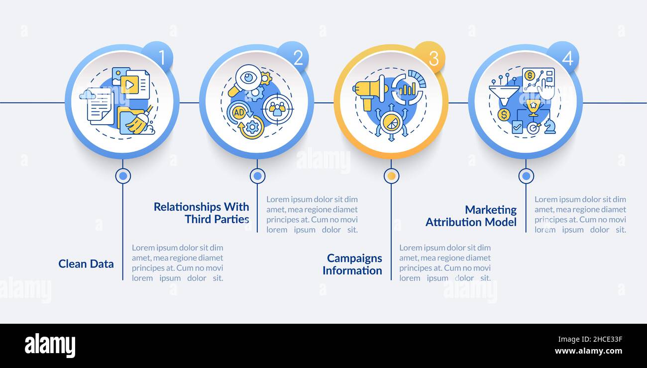 Digital marketing platform options circle infographic template Stock ...