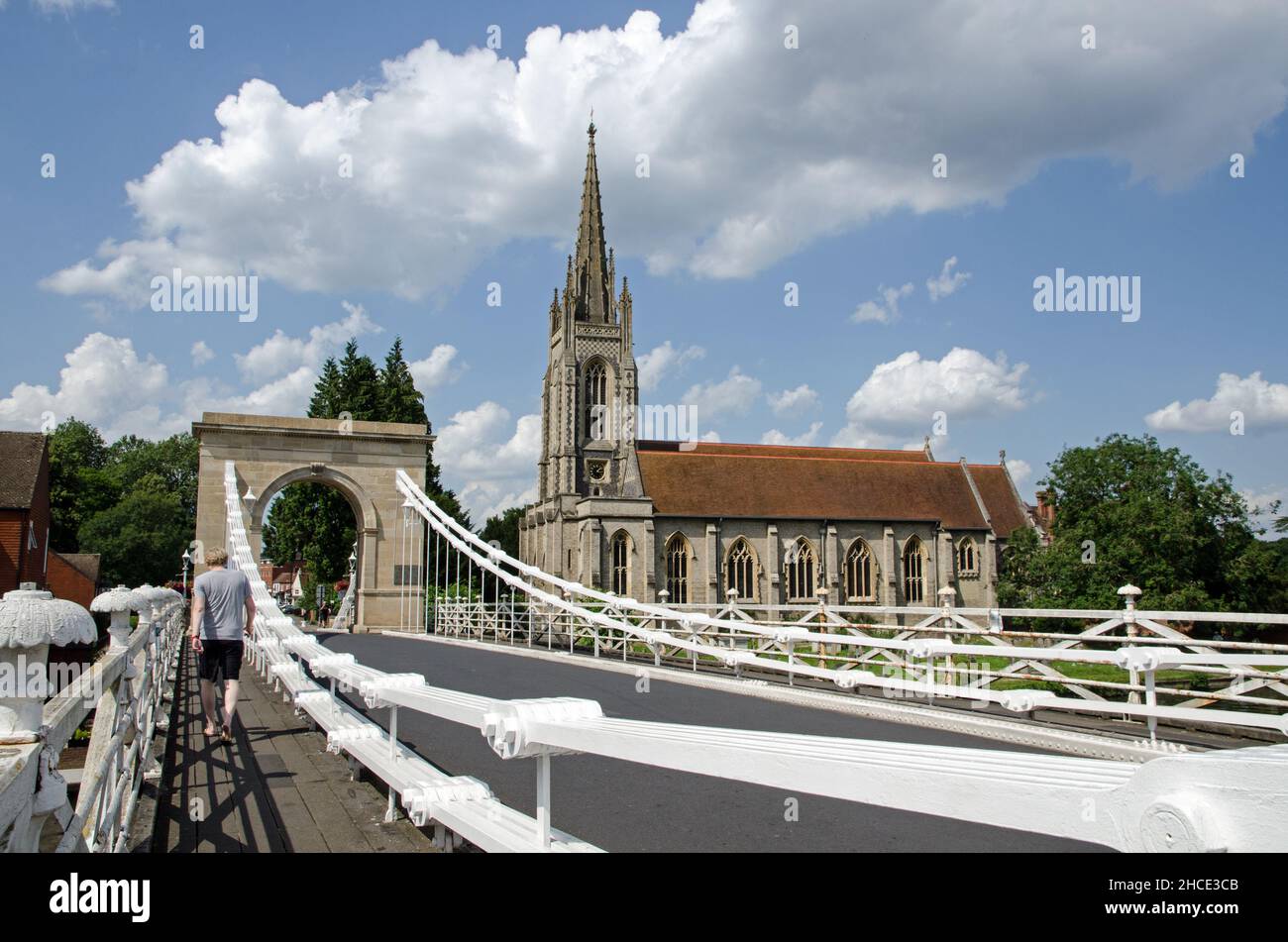 Marlow, UK - July 19, 2021: View of the landmark All Saints Church from ...