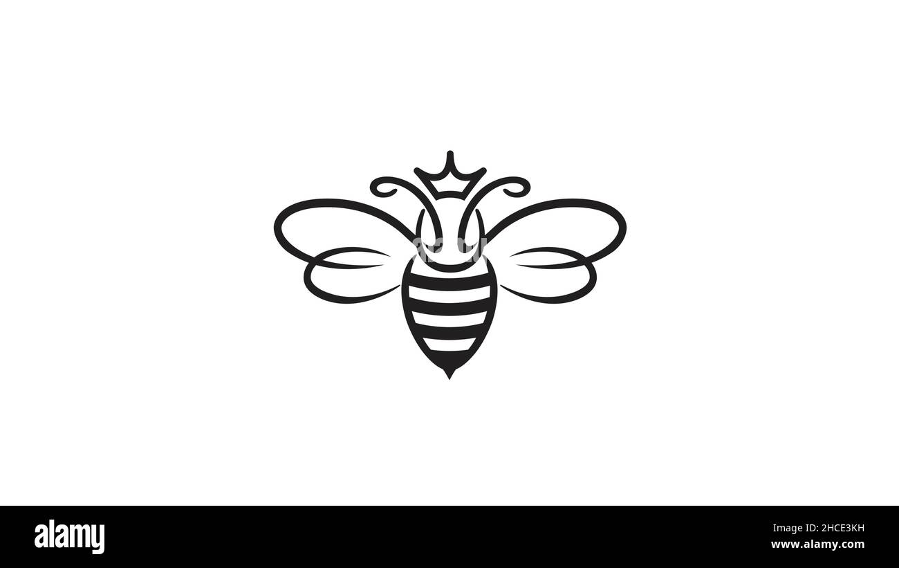 Creative Bumblebee Queen Insect Abstract Vector Logo Icon Design ...