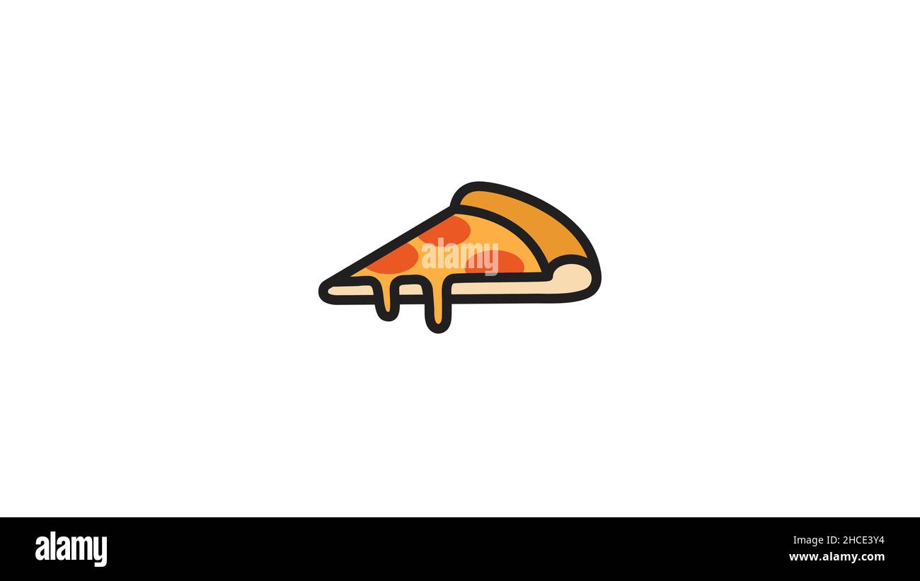 Creative Slice of Pizza Hot junk food Logo Vector Design Symbol Stock ...
