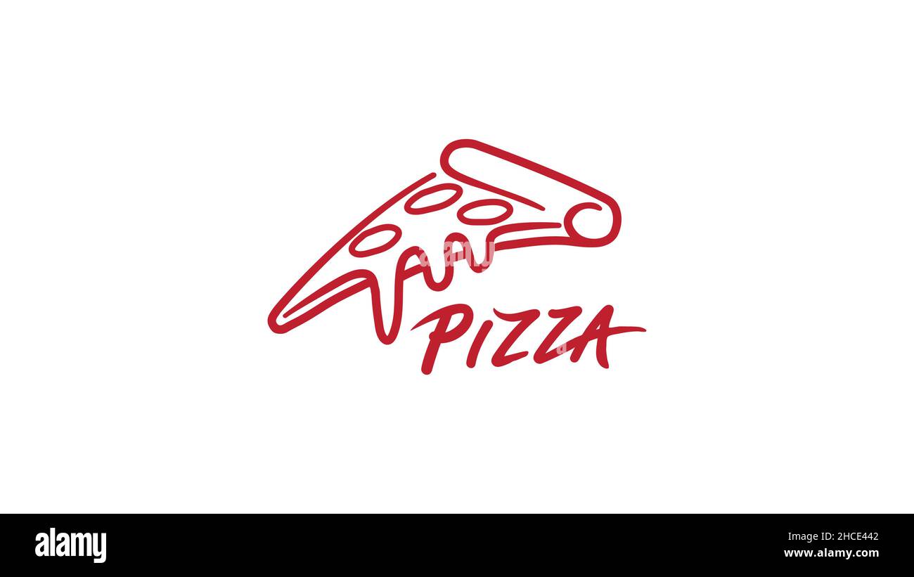 Creative Red Slice of Pizza Cheese dripping Letter Logo Vector Design ...