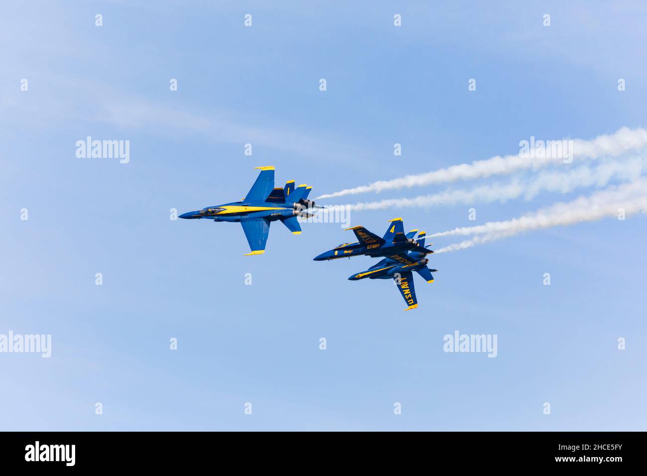 The Blue Angels aerobatic flight demonstration squadron perform over ...