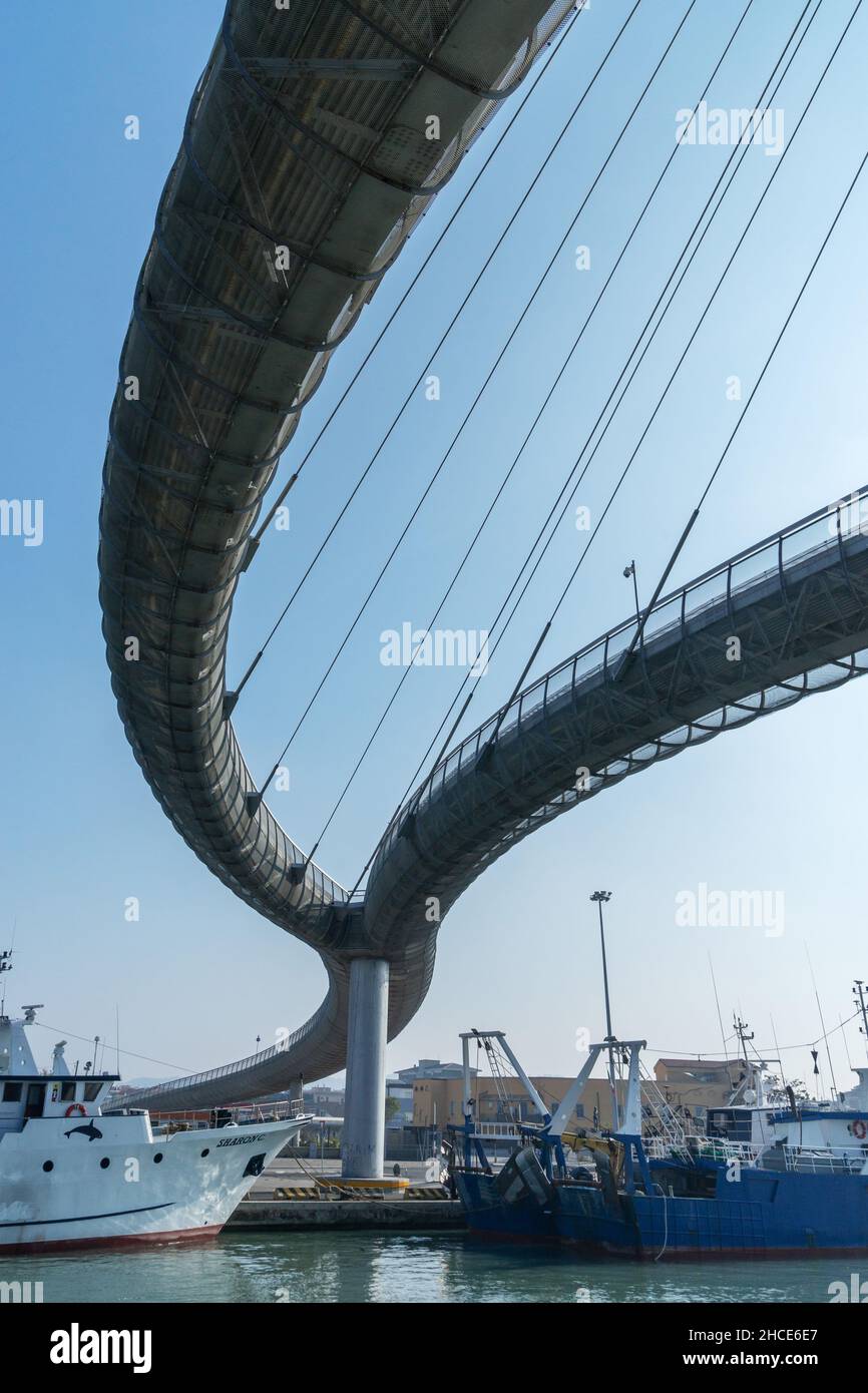 Cityscape, Bridge of the Sea, Pedestrian Bridge on the Pescara River ...